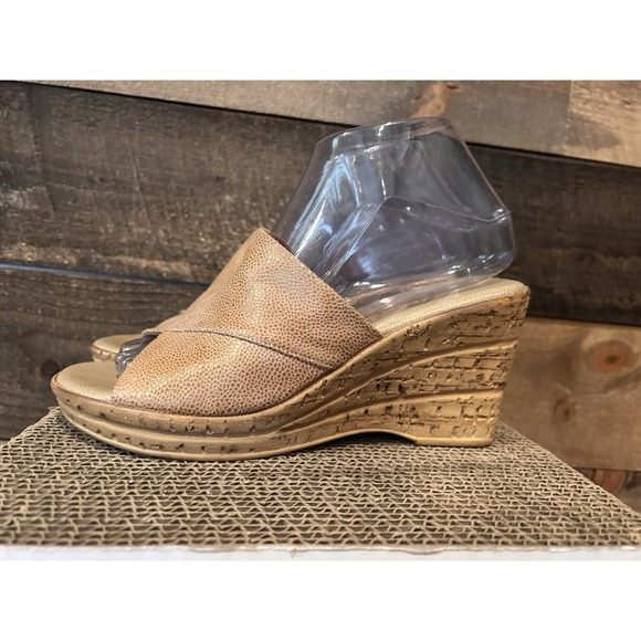 Onex | Shoes | Onex Christina Beige Eldorado Elastic Cork Wedge Sandal ...